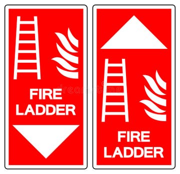 Fire Ladder Symbol Sign, Vector Illustration, Isolate on White ...