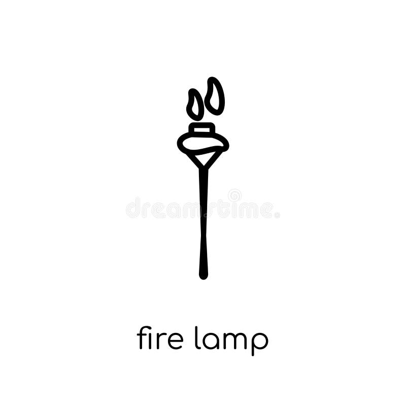 Fire Lamp Linear Icon. Modern Outline Fire Lamp Logo Concept on Stock ...