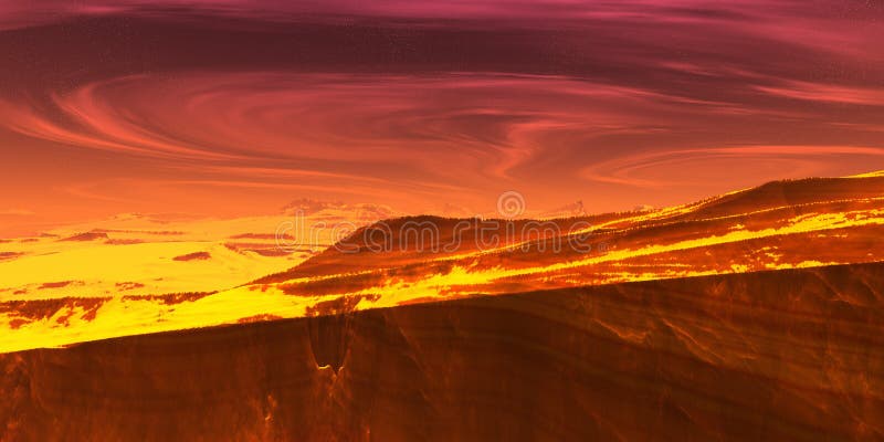 Fire landscape stock illustration. Illustration of refraction - 1062549