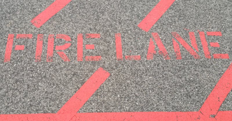 Fire Lane stock photo. Image of asphalt, painted, fire - 71833242