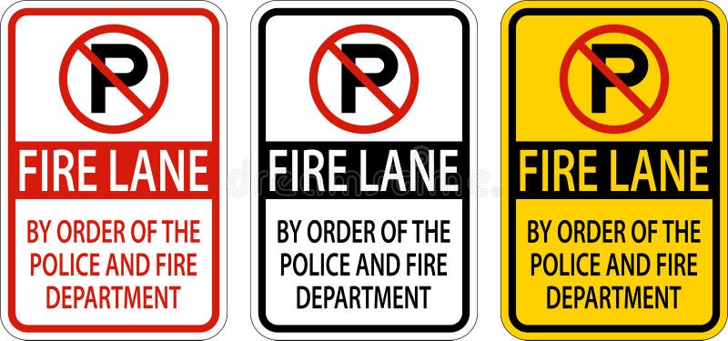Fire Lane Sign on White Background Stock Vector - Illustration of ...