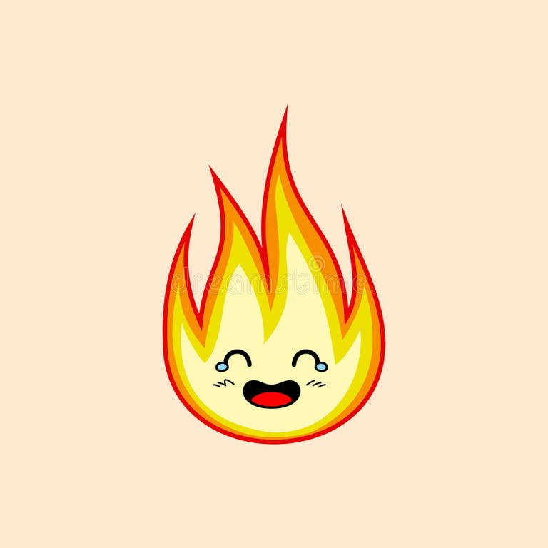 Fire Laughing Face with Tears Expression Clipart Stock Vector ...