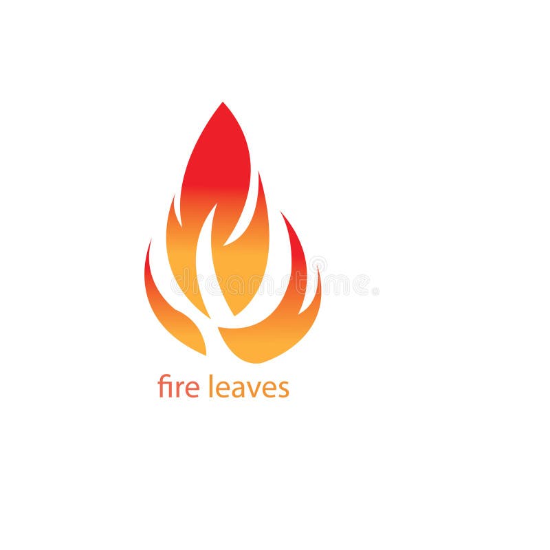 Fire Leaf Color Illustration. Vector Design Stock Vector - Illustration ...