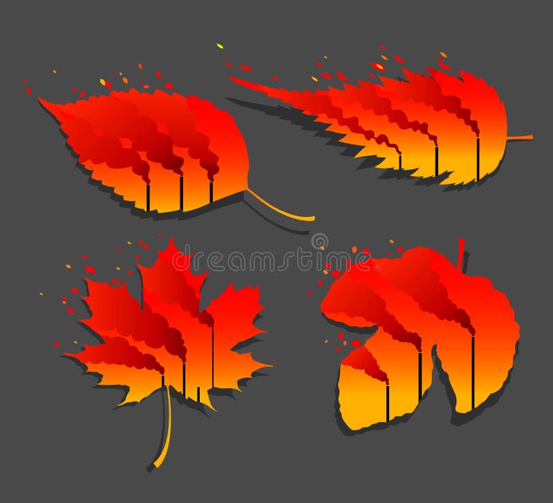 Fire Leaf Vector Logo Design. Eco Green Alternative Energy Logo Design ...