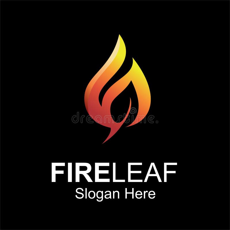 Fire Leaf Logo Design Concept Stock Vector - Illustration of flame ...