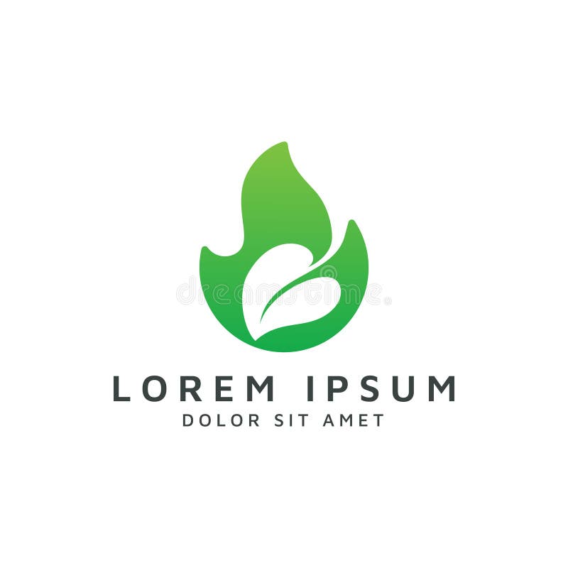 Fire and Leaf Negative Space Logo Design Stock Vector - Illustration of ...