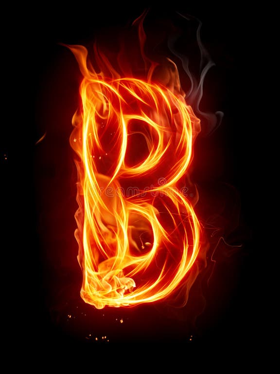 Fire letter B stock illustration. Illustration of burn - 7197600