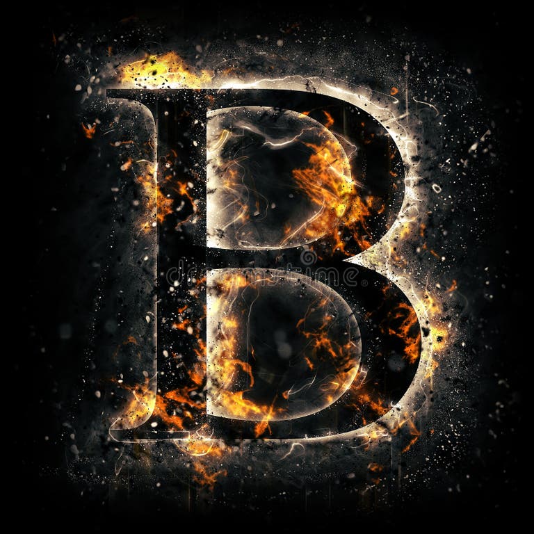 Fire letter B stock illustration. Illustration of pattern - 50681635