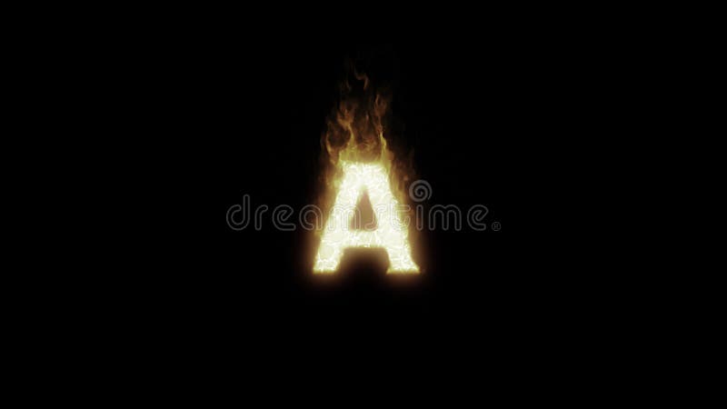 Fire Letter a. Burning Letter. Alpha Channel. Transparent Background ...