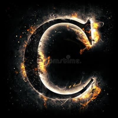 Fire letter C stock illustration. Illustration of flame - 50877579
