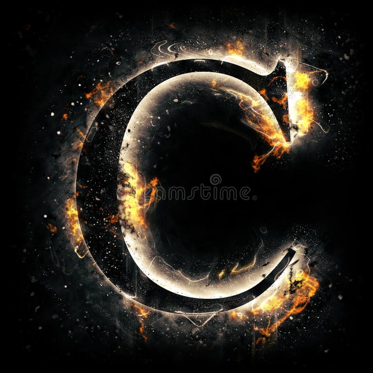 Fire letter C stock illustration. Illustration of flame - 50877579