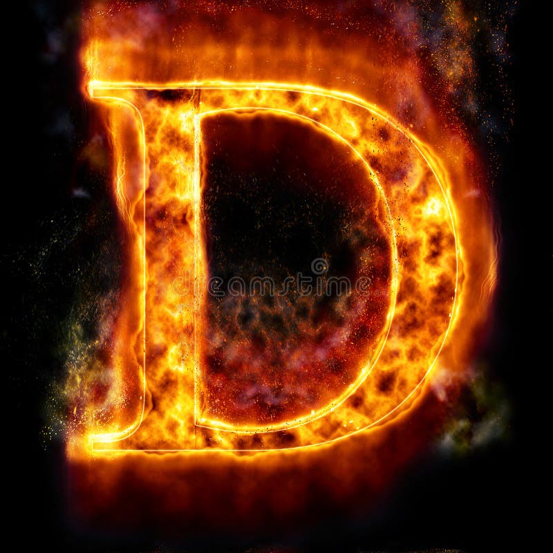 Fire Letter D Burning Flame Light Stock Illustrations – 25 Fire Letter ...