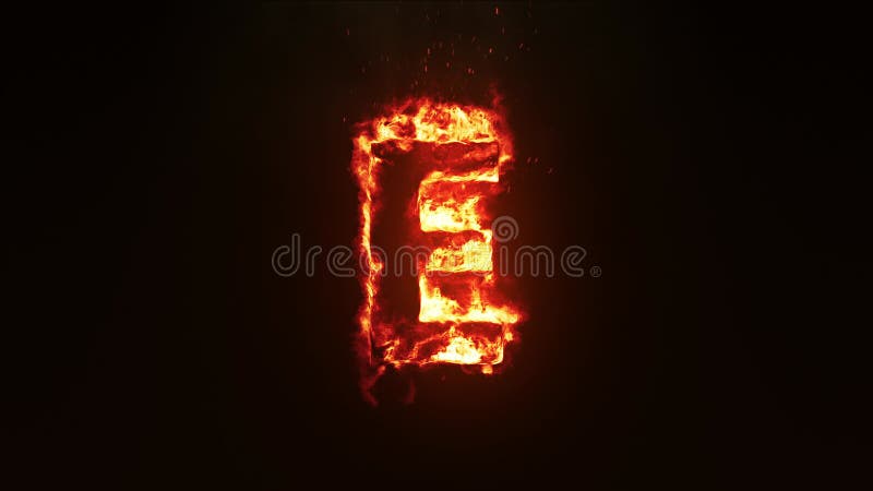Fire Letter E. Burning Letter E Stock Video - Video of flame, igniting ...