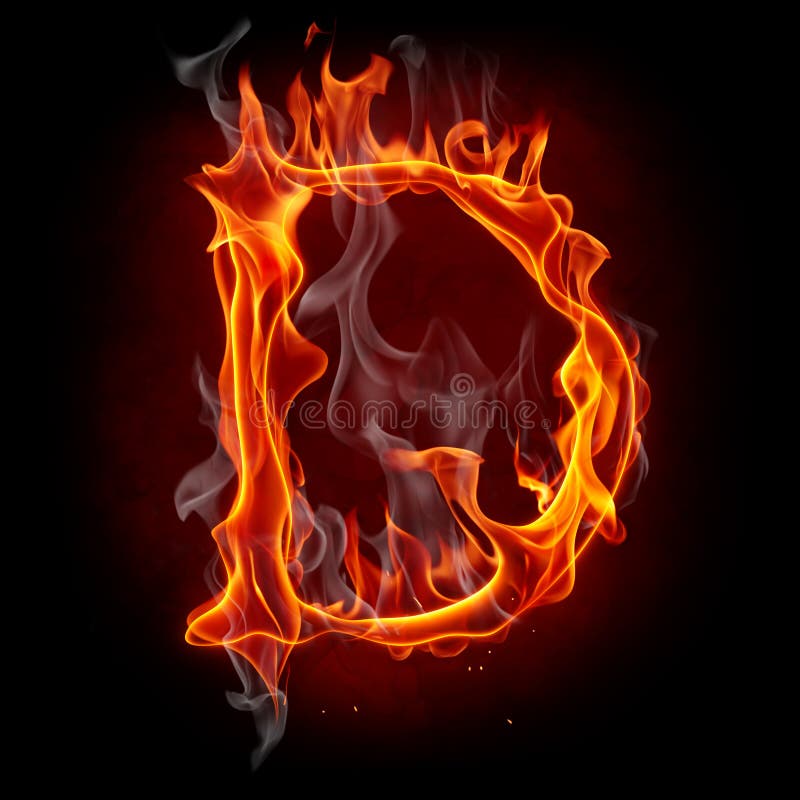 Fire Letter Isolated on Black Background Stock Illustration ...