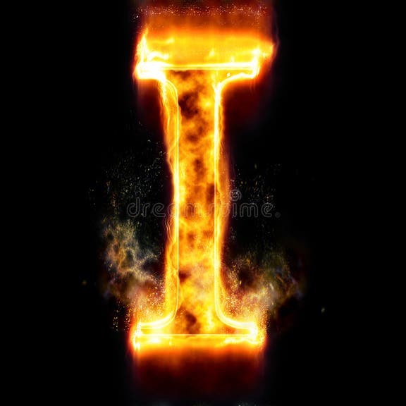 Fire Letter I Burning Flame Light Stock Illustrations – 26 Fire Letter ...
