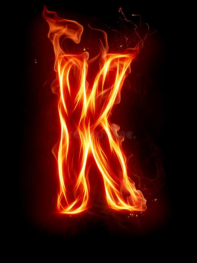 Fire letter K stock illustration. Illustration of shine - 7197670
