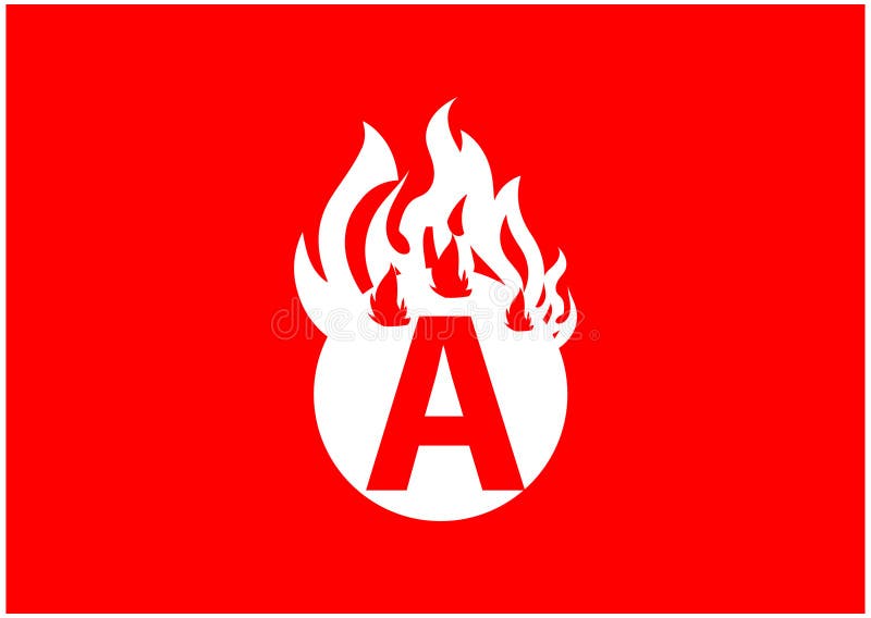 Fire a Letter Logo and Icon Design Template Stock Illustration ...