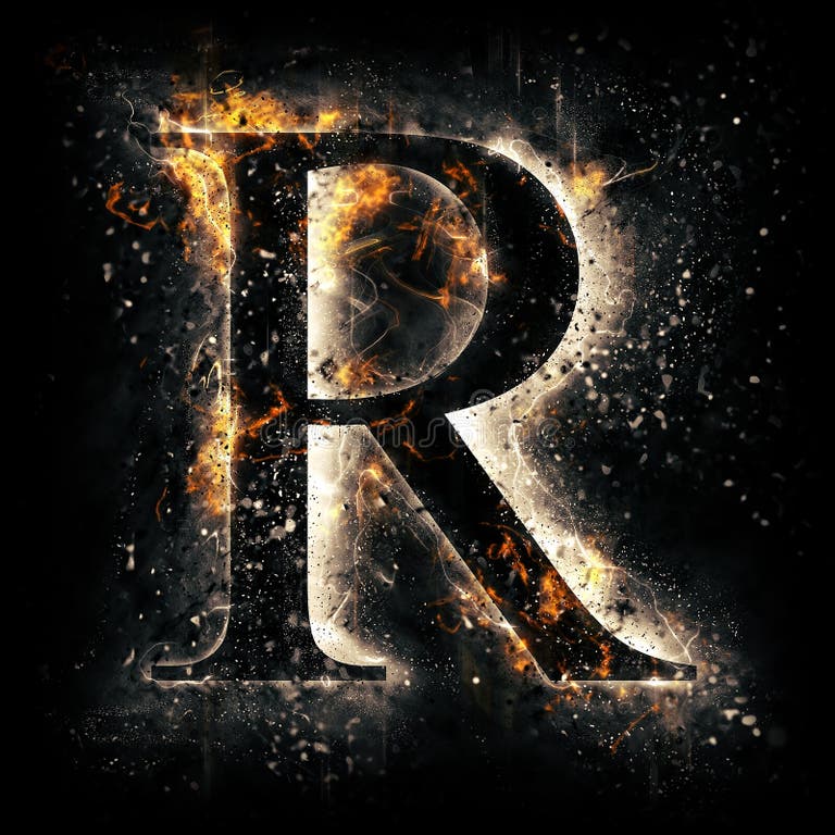 Fire letter R stock illustration. Illustration of abstract - 50682115