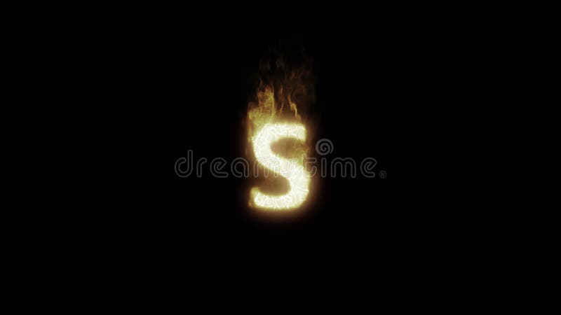 Fire Letter S. Burning Letter. Alpha Channel. Transparent Background ...