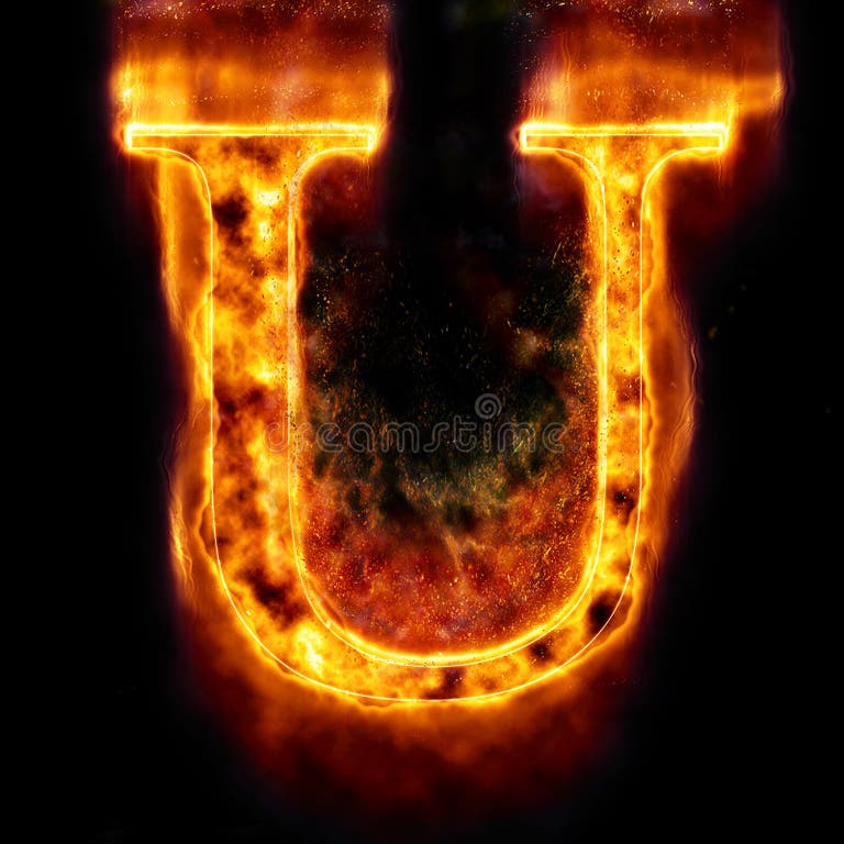 Fire Letter U Burning Flame Light Stock Illustrations – 19 Fire Letter ...
