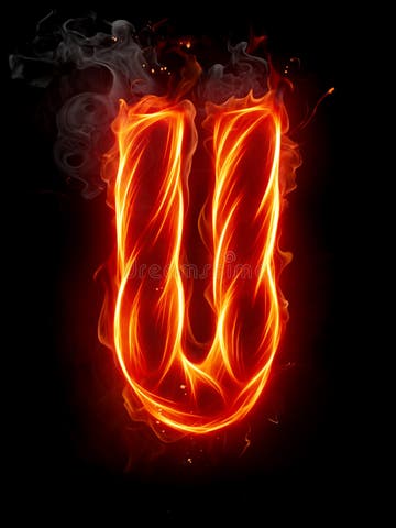 Fire letter U stock illustration. Illustration of fervent - 7197706