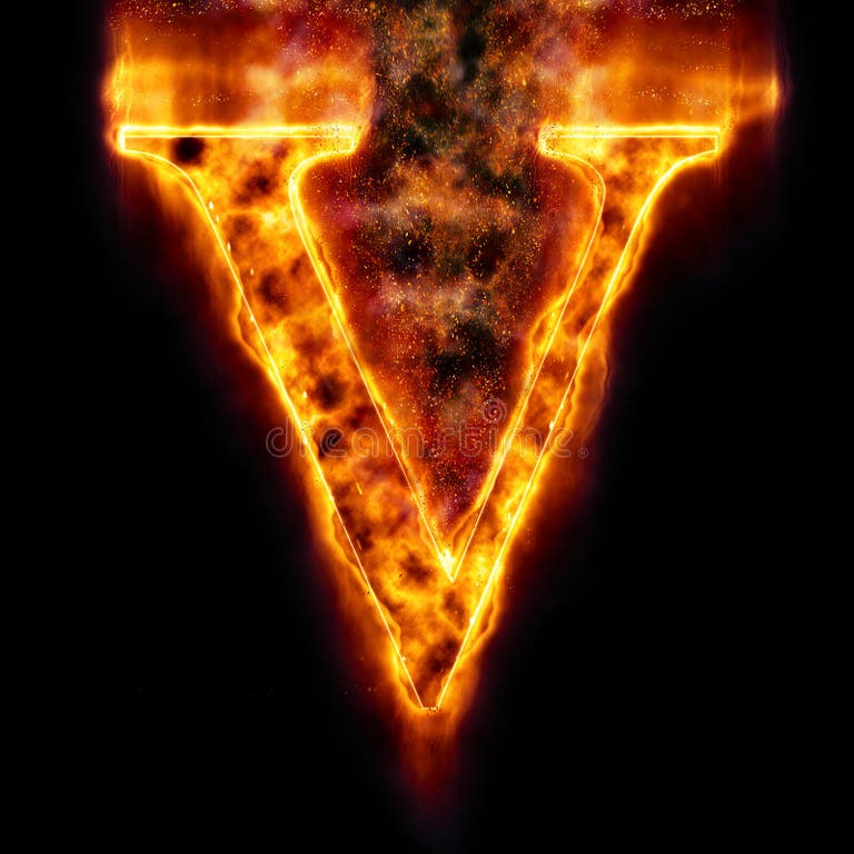 Fire Letter V Burning Flame Light Stock Illustrations – 14 Fire Letter ...