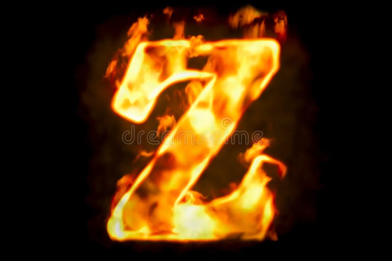 Fire letter Z stock illustration. Illustration of glow - 7197758