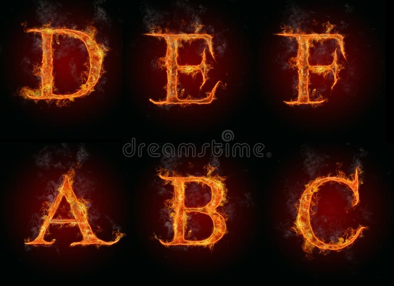 Burning Letter Capital E