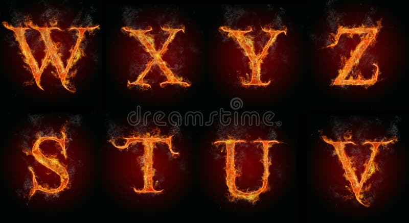 Fire letters stock illustration. Illustration of glow - 19973277