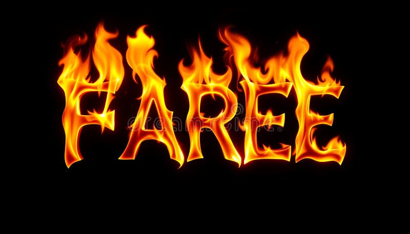 Fire Letters Word Fire and Burning Text Effect Generative AI Stock ...