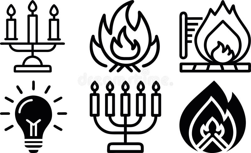 Fire and Light Icons stock vector. Illustration of logo - 361426960