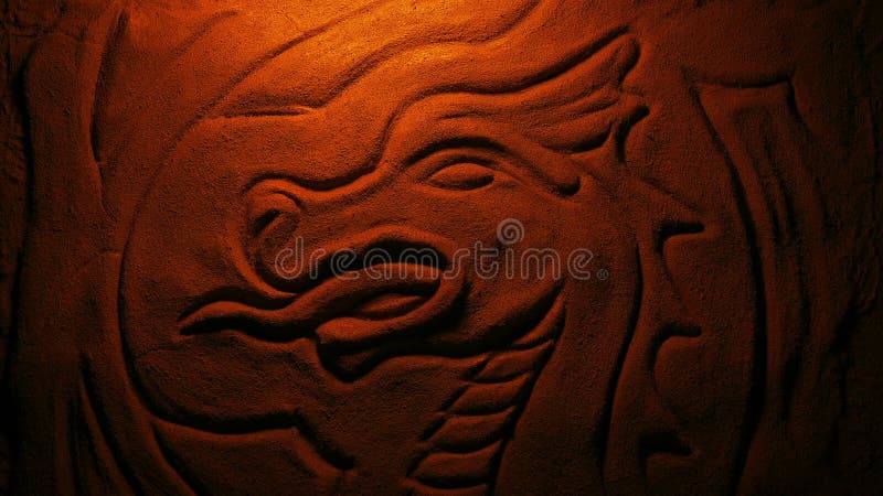 Carved Stone Dragon in Fire Glow Stock Video - Video of pirates, carved ...