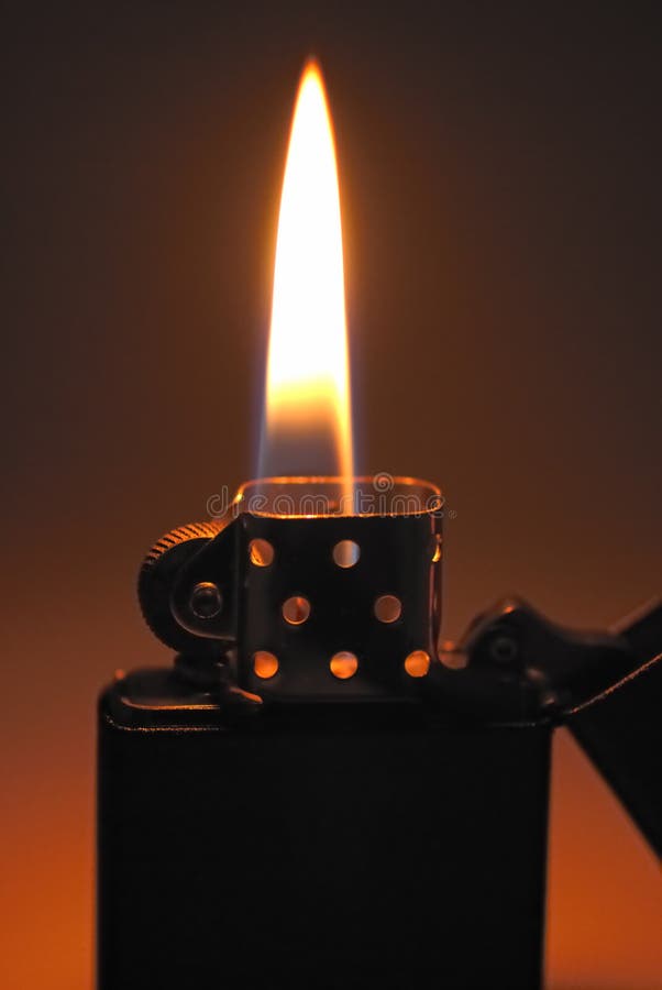Lit lighter stock image. Image of silver, standing, flame - 115571