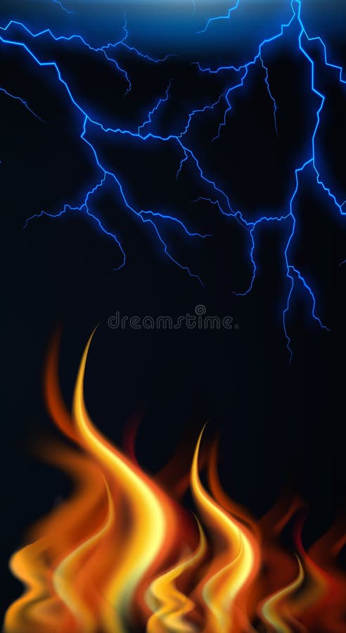 Fire and ice lightning stock illustration. Illustration of light - 40296312