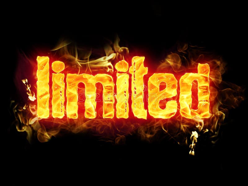 Fire Text Limited stock illustration. Illustration of poster - 45706109