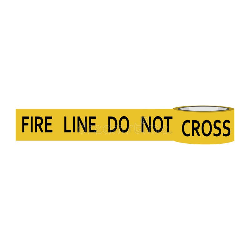 Fire Line Do Not Cross Yellow Caution Tape. Stock Vector - Illustration ...