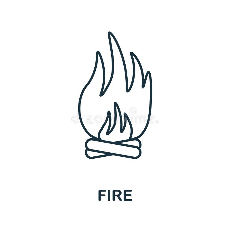 Fire Line Icon. Monochrome Simple Fire Outline Icon for Templates, Web ...