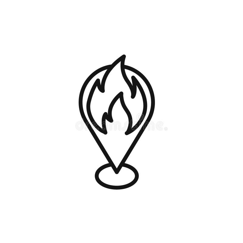 Fire Location Icon Vector Set Collection for Web Stock Vector ...