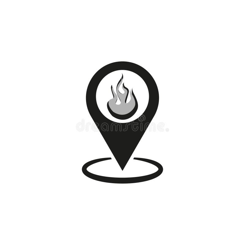 Fire Location Map Pin Icon. Vector Illustration. EPS 10 Stock Vector ...