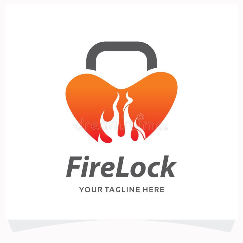 Fire Lock Logo Icon Design Template - Vector Stock Vector ...