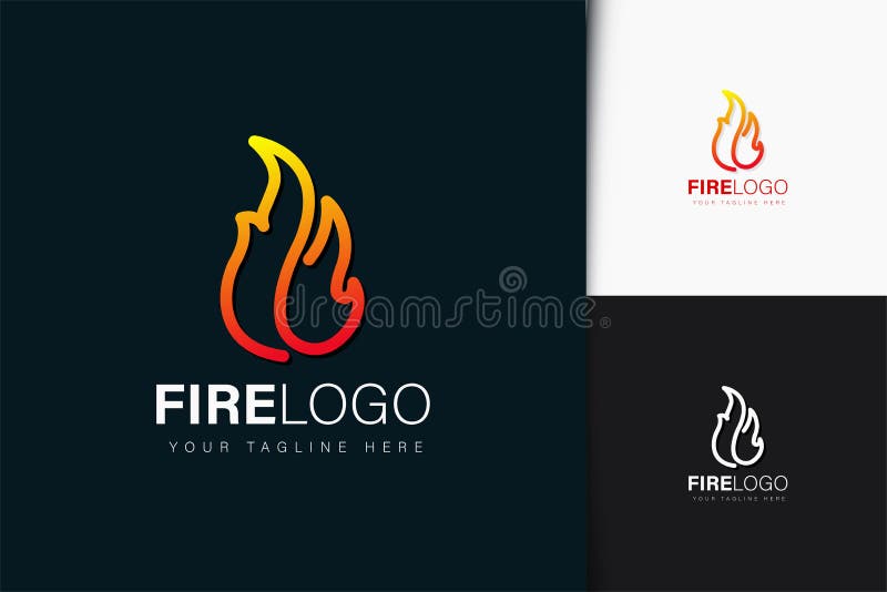 Fire Logo Design with Gradient Stock Vector - Illustration of fire ...