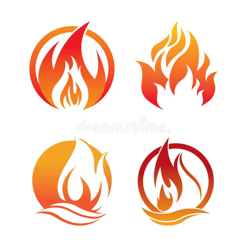Fire Logo Design Illustration and Fire Symbol Stock Vector ...