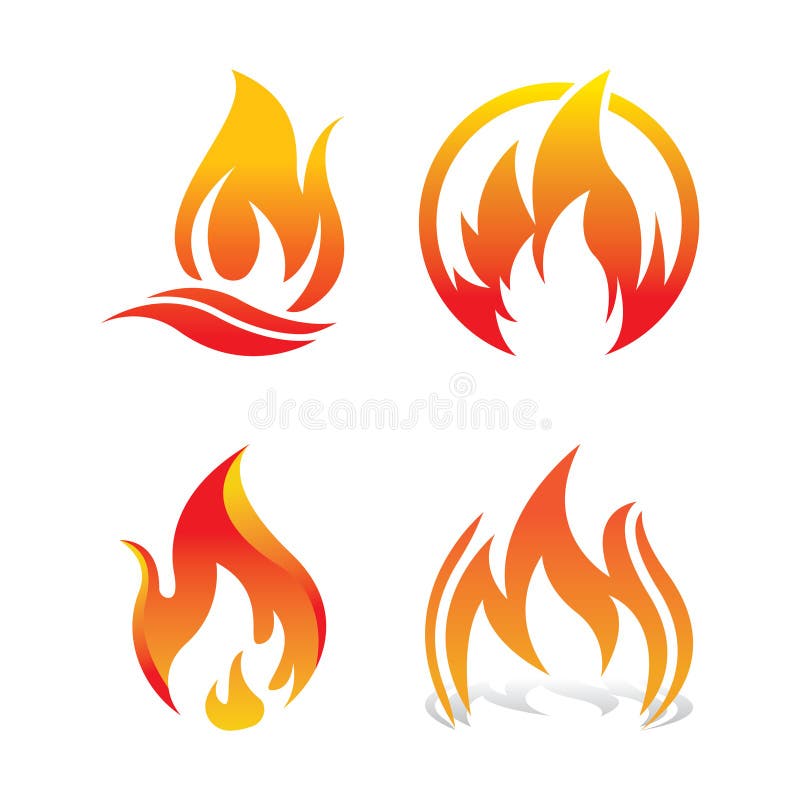 Fire Logo Design Illustration and Fire Symbol Stock Vector ...