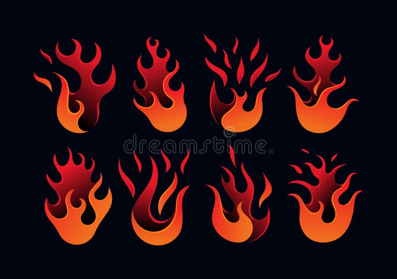 Fire Logo Design Template Bundles Stock Vector - Illustration of ...