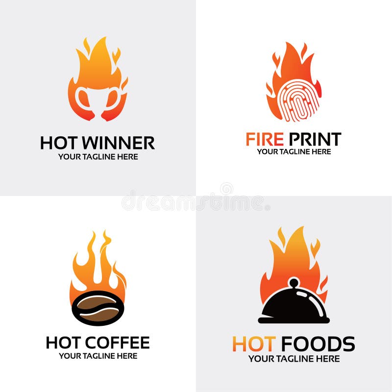 Coffee Fire Logo Design Template Stock Vector - Illustration of coffee ...
