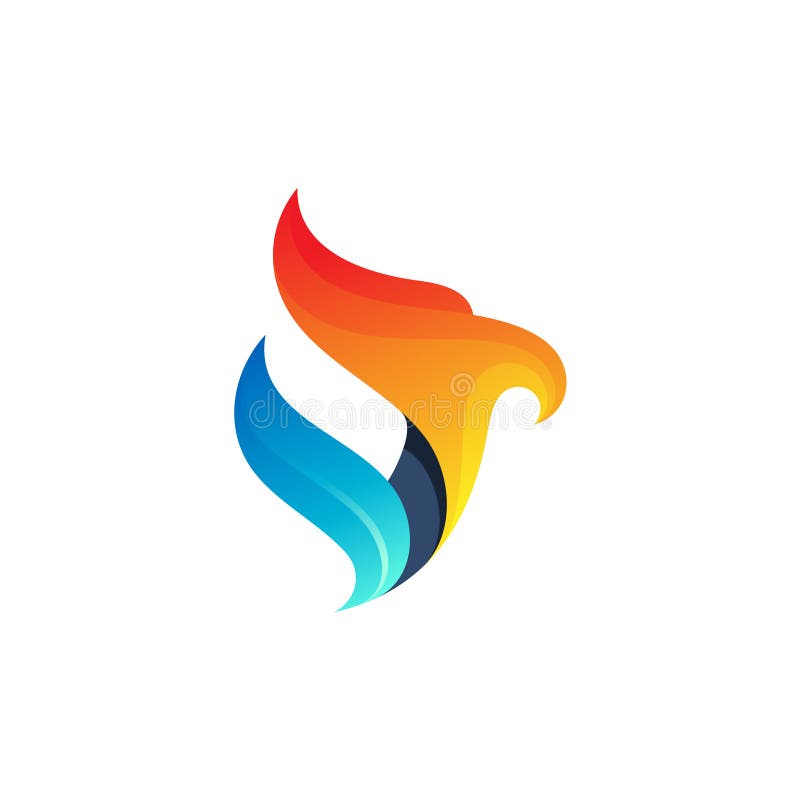 Fire Logo and Eagle Design Combination, Hot Logos Stock Vector ...