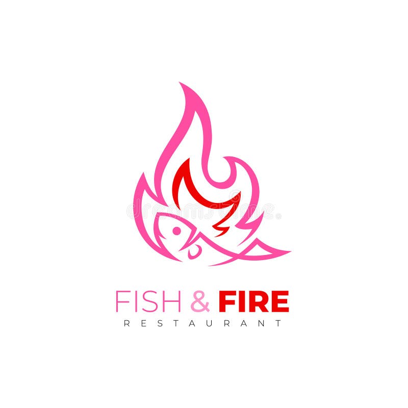 Fire Logo and Fish Design Combination, Restaurant Icon Stock Vector ...