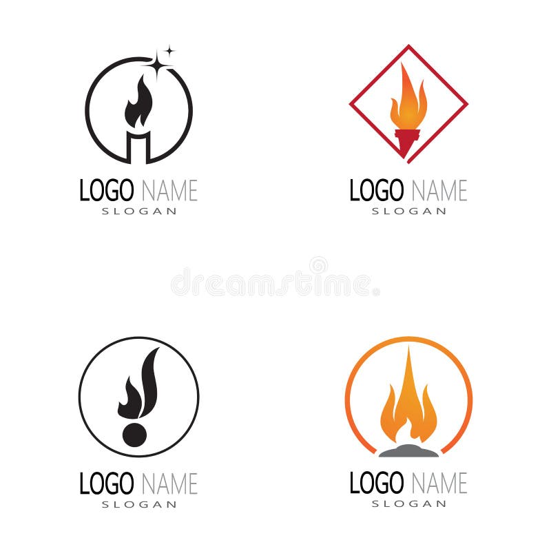 Fire Logo Modern Simple Gradient. Flame Logo Clean Simple Stock Vector ...