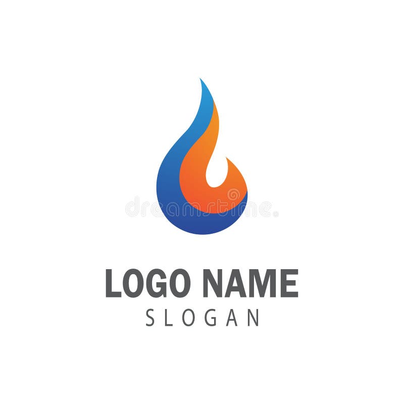 Fire Logo Modern Simple Gradient. Flame Logo Clean Simple Stock Vector ...