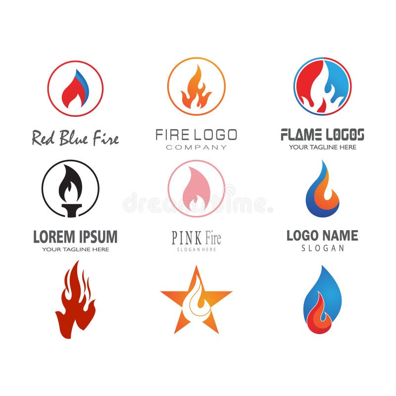 Fire Logo Modern Simple Gradient. Flame Logo Clean Simple Stock Vector ...